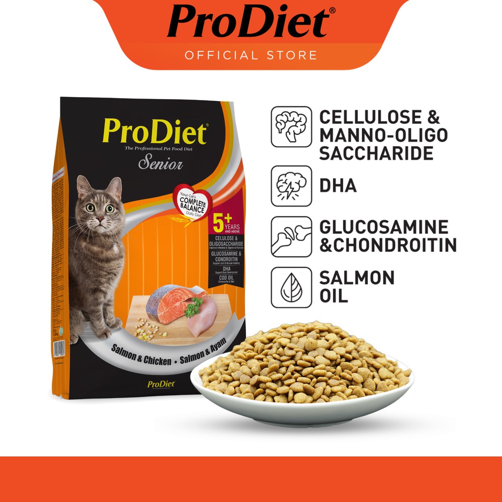 ProDiet Dry Cat Food Senior - Cod & Chicken/Salmon & Chicken (1.25kg x ...