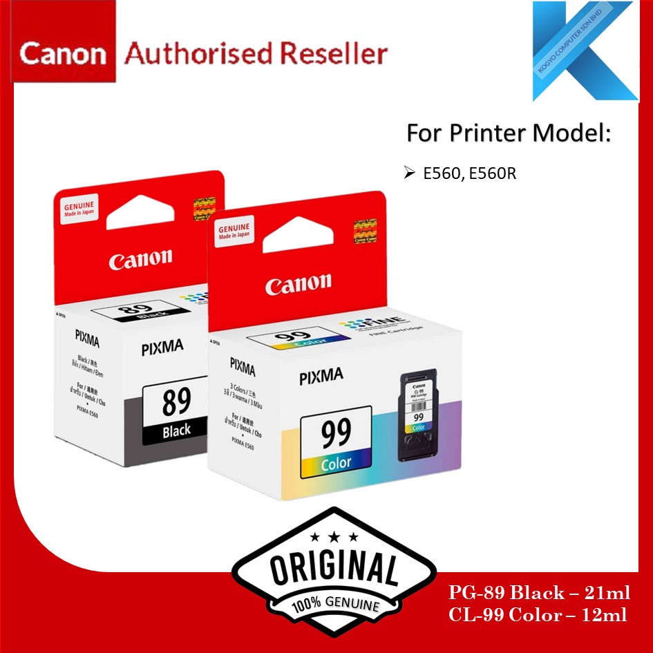 Canon PG-89 CL-99 Black Ink Cartridge PG89 CL99 E560 | Shopee Malaysia