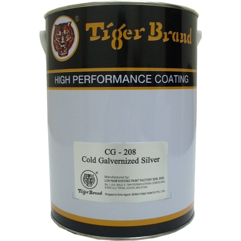 TIGER CG-208 5 LITRE HIGH PERFORMANCE COATING COLD GALVANIZED SILVER ...
