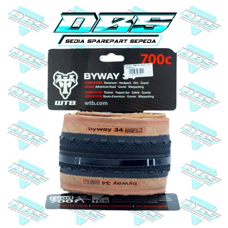 Tire WTB BYWAY 700X34C ROAD TCS TANWALL 700C 34C GRAVEL BIKE | Shopee ...