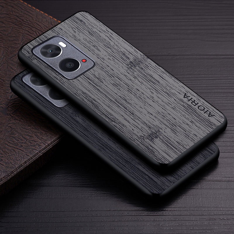 Case for oppo A36 A76 A96 bamboo wood pattern Leather phone cover ...
