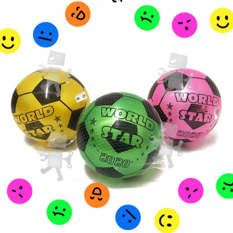 24cm Inflatable PVC Soccer Ball( Football Design) Bouncing Ball/ Mainan ...