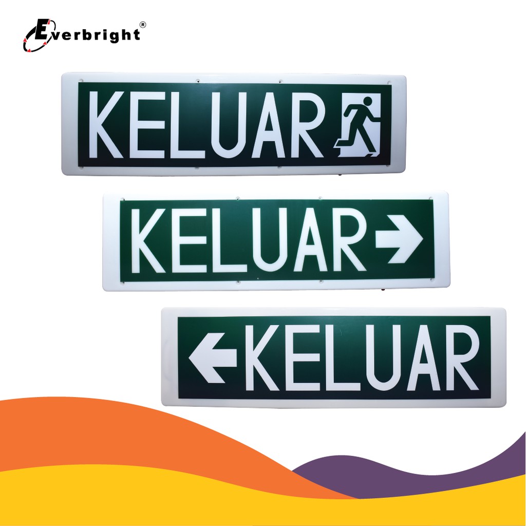 EVERBRIGHT KELUAR Sign Model EEX-11-2SWKM (240VAC Single Side White ...