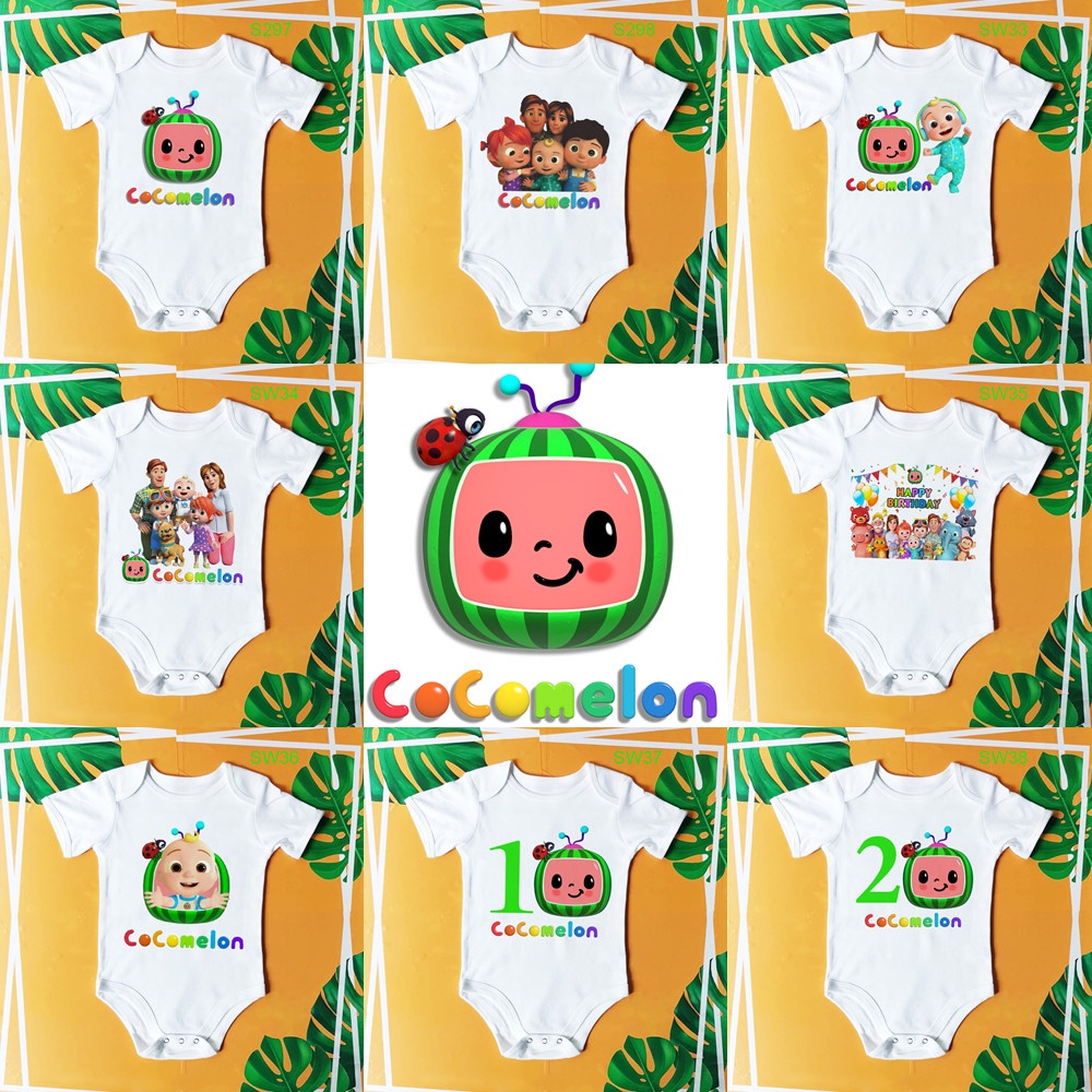 Cocomelon Cute Print Cartoon Baby Boys Girls Unisex Bodysuit Cocomelon ...