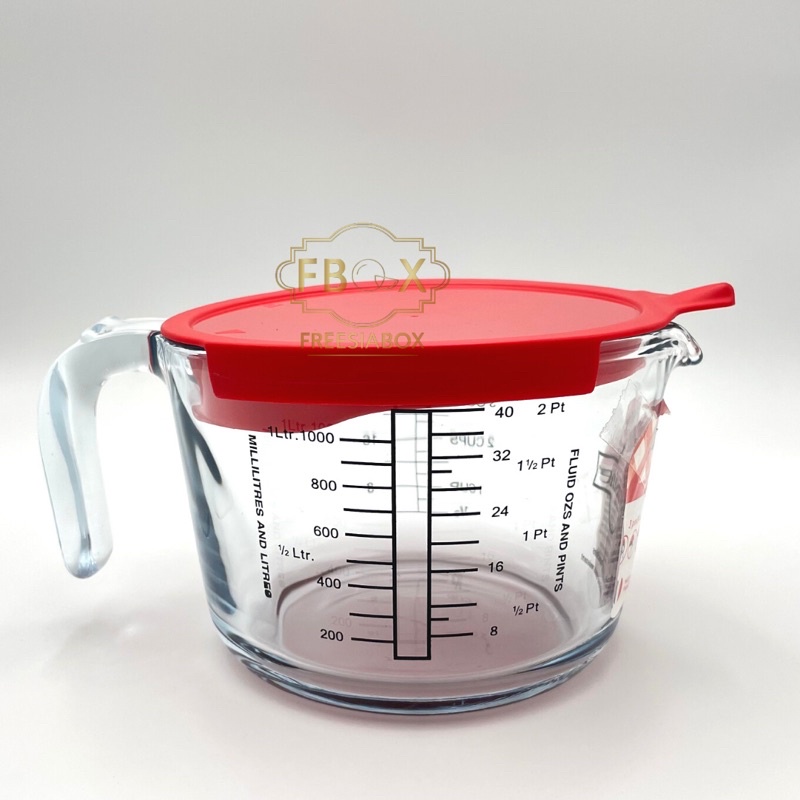 (READY STOCK) 1L Multipurpose Glass Measuring Jug with Plastic lid ...