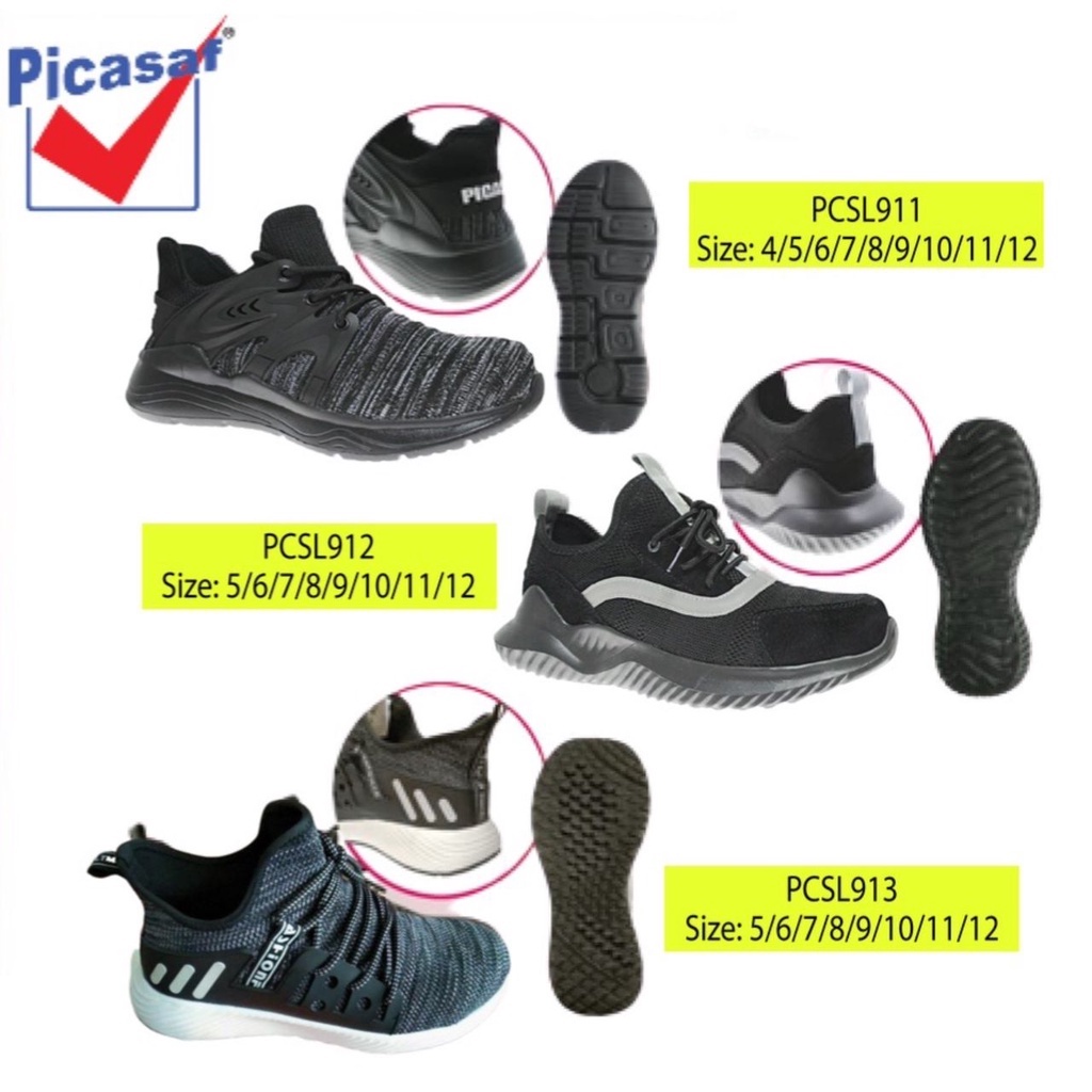 PICASAF SPORT LEISURE SAFETY SHOE PCSL911/PCSL912/PCSL913 SEZE 4 - 12 ...