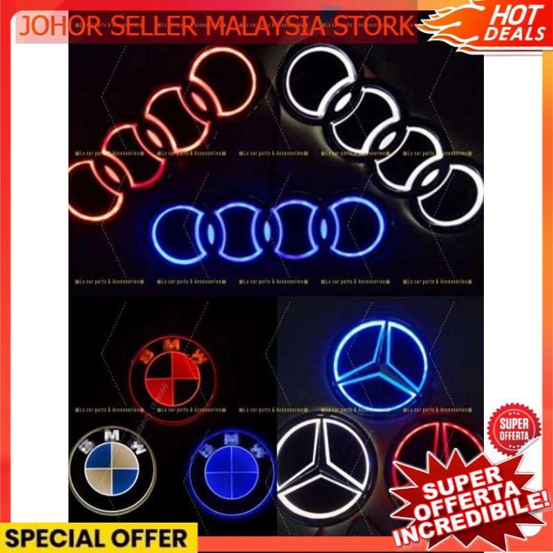 Logo Emblem 5D Front Grill Led Toyota Honda Mitsubishi Audi BMW Benz ...