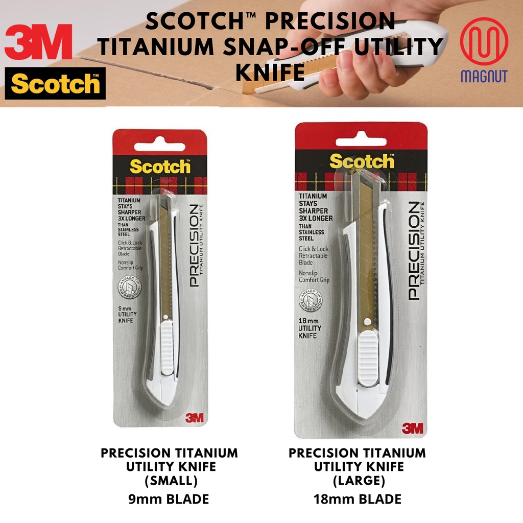 3M Scotch Precision Titanium Utility Knife Blade - Multipurpose Home ...
