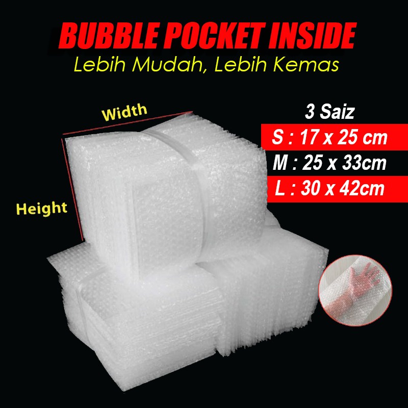 Bubble Wrap Bag Packing Pouches Single Layers Pocket Bubble Pocket ...
