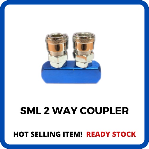 2 Way SML Air Hose Pneumatic Air Compressor Hose Quick Coupler Plug Fitting Air Hose Compressor ...