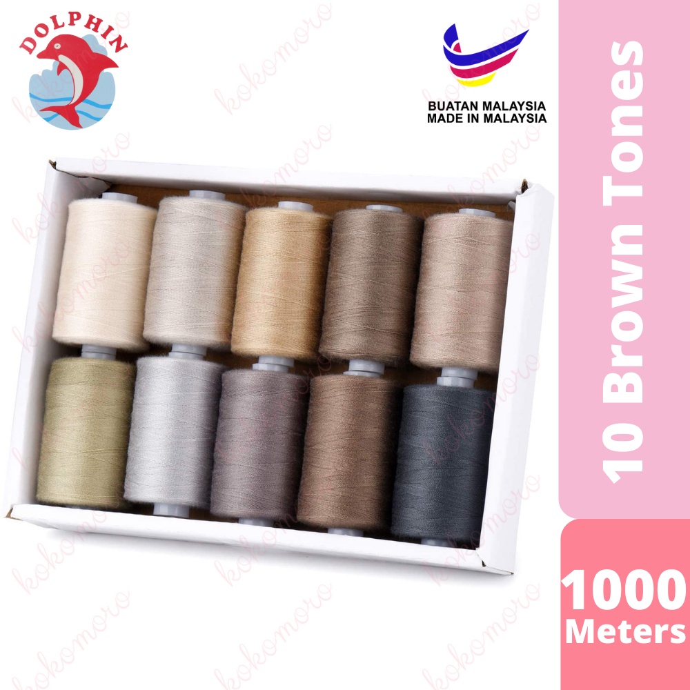 Dolphin Thread 1000 Meters 10 Brown Tones / Dolphin Benang Jahit ...