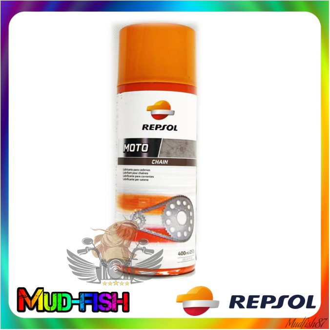 SPRAY RANTAI REPSOL CHAIN LUBE DRY SPRAY HEAVY DUTY (400ML) | Shopee ...