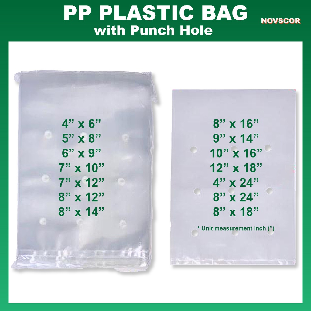 Plastik PP Punch Hole | 2.5kg | PP Plastic Transparent Bag WITH HOLE ...