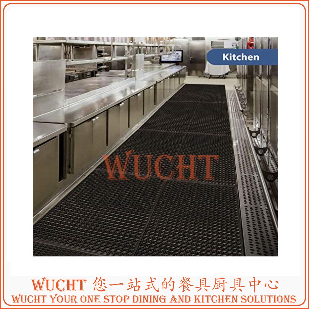 【WUCHT】SAles Anti-slip Anti-Grease Black Rubber Floor Mat Anti-Fatigue ...