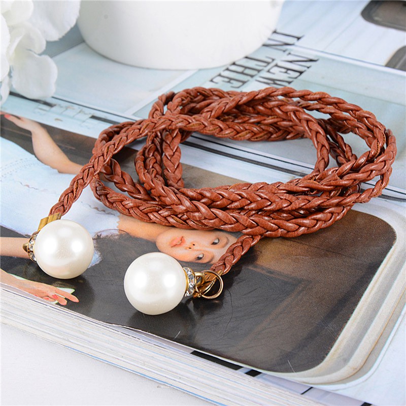 Elegant Long Leather Hemp Rope Braid Belt For Party Bohemia Dress ...