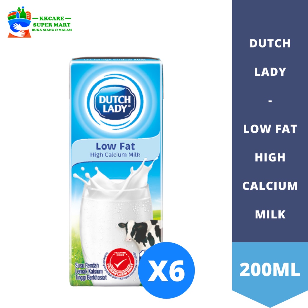Dutch Lady - Low Fat / High Calcium Milk - 6 x 200ML | Shopee Malaysia