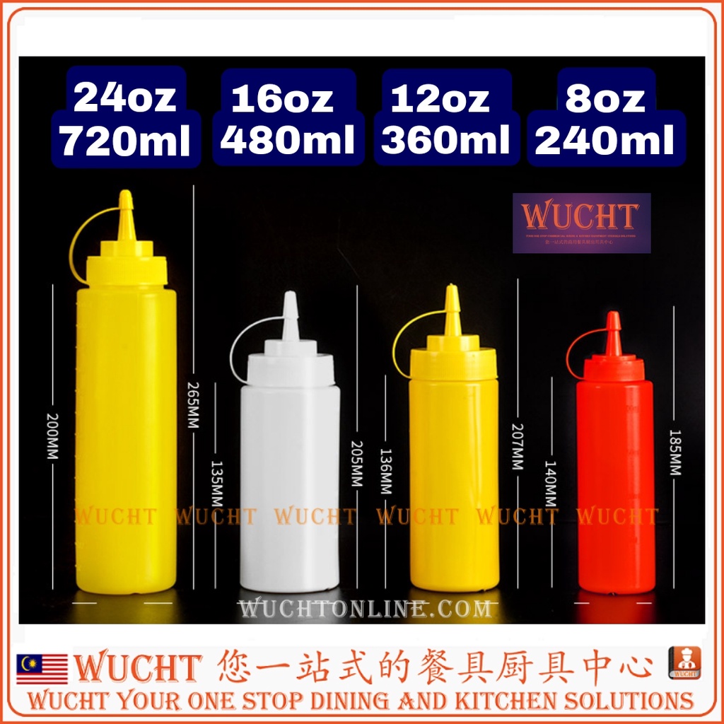 【WUCHT】SALES ! 24oz Plastic Squeeze Bottle 24oz Squeezer Multipurpose ...