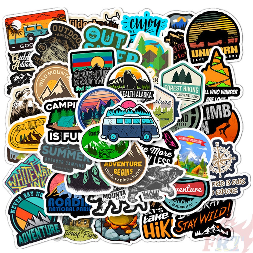 50Pcs/Set Outdoor Camping Series 01 Happy Travel & Wild Adventure ...
