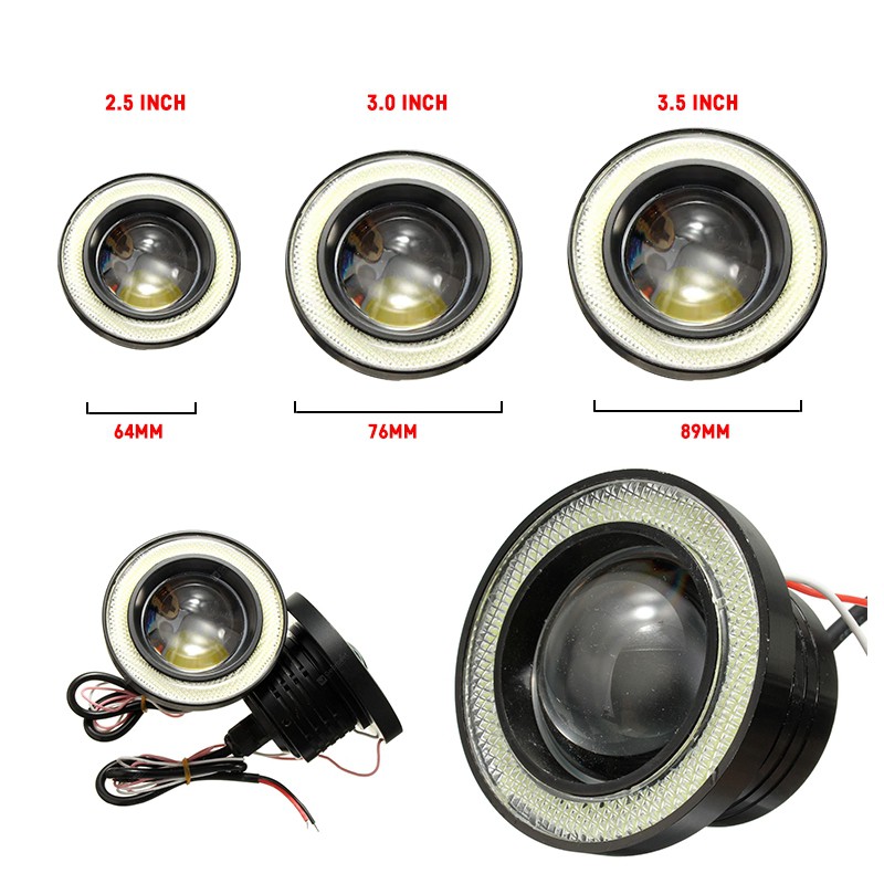 3200LM Car COB LED Angel Eyes Fog Light ring Lens Projector Halo Ring Fog Lamp | Shopee Malaysia