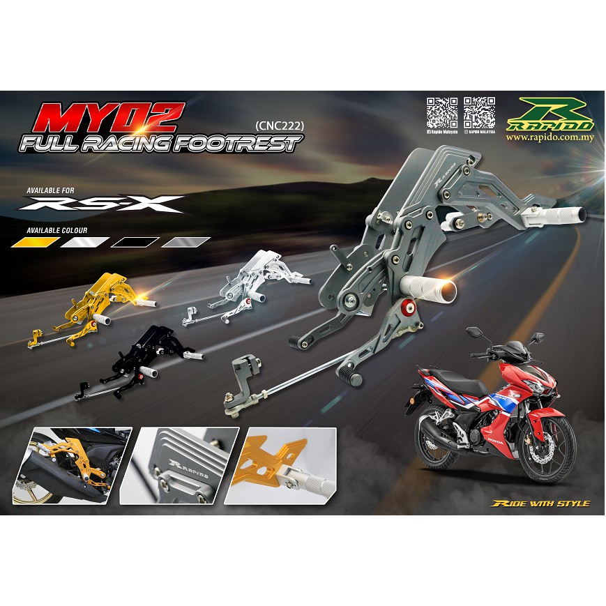 [NEW ARRIVAL] RAPIDO HONDA RSX/RS-X FULL RACING FOOTREST FULLSET MY02 ...