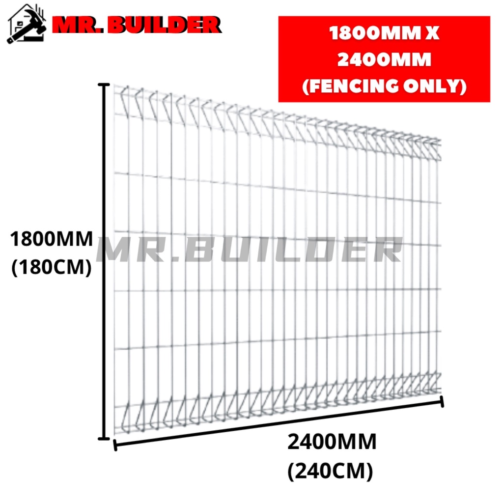 MR.BUILDER GI Fencing (2"X6") Post & Fitting Pagar 1200mm 1500mm 1800mm ...