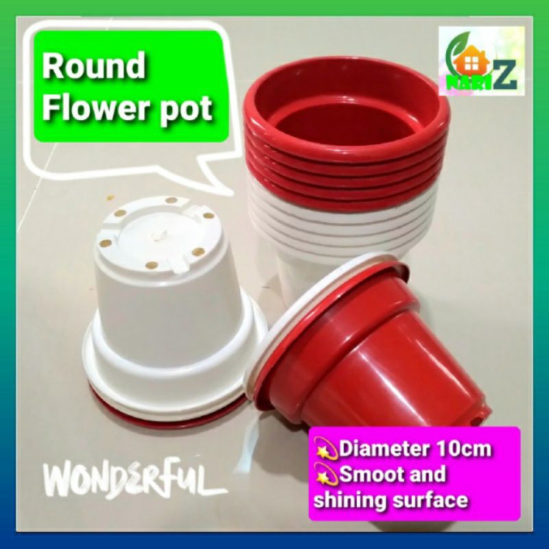 💥1 PC💥10cm round pot pasu bulat pasu bunga | Shopee Malaysia