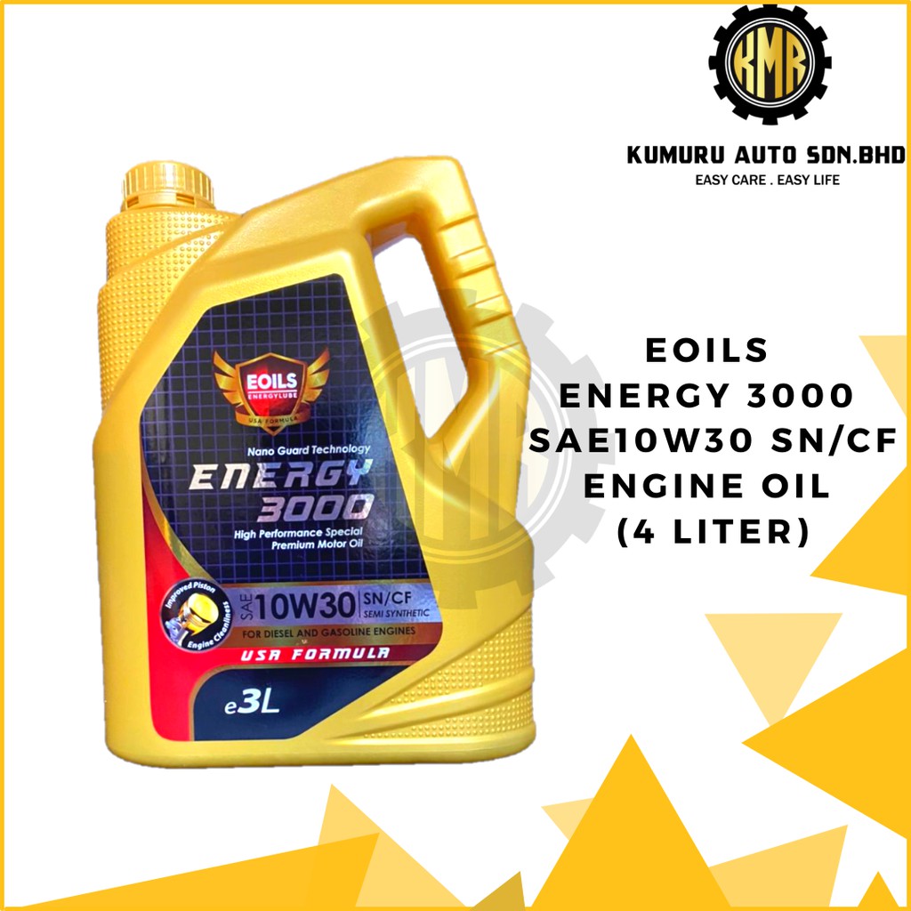 (1@BTL) EOILS Energy 3000 Semi Synthetic SAE 10W30 SN/CF Engine Oil 3L ...