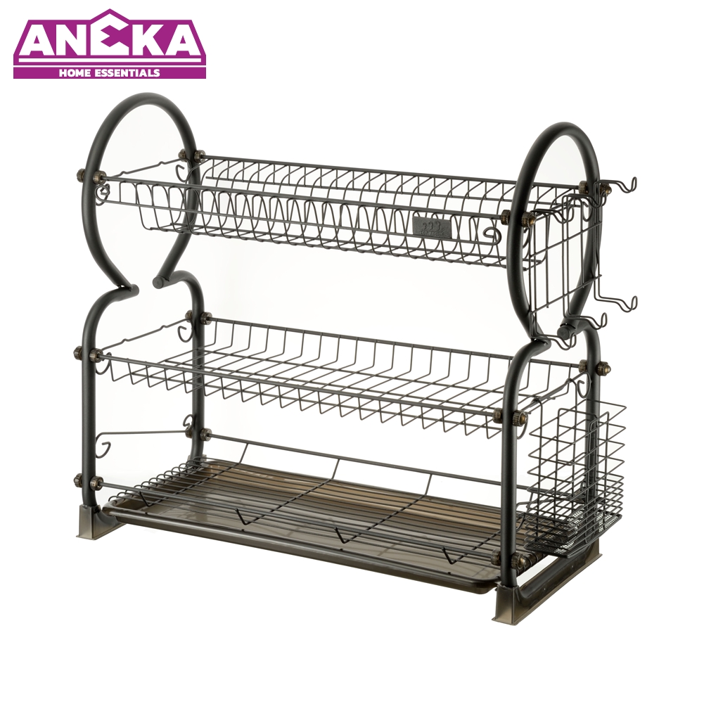 ANEKA 3 Tier Dish Drainer Rack with Tray | Shopee Malaysia