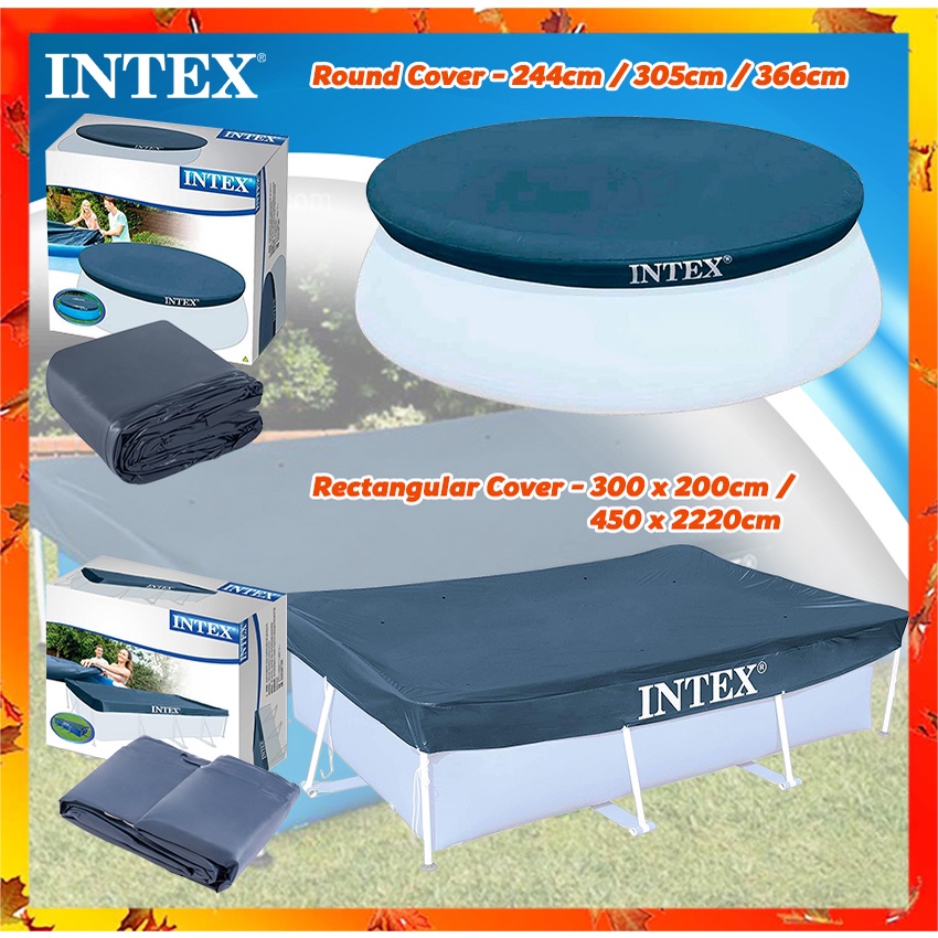 Intex Original Round / Rectangular Frame Pool Cover With Rope Tie ...
