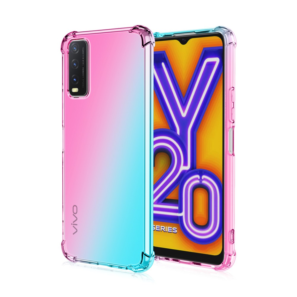 Vivo Y20 Y12s Y20s Colorful Gradient Super Shockproof Case Soft Crystal ...