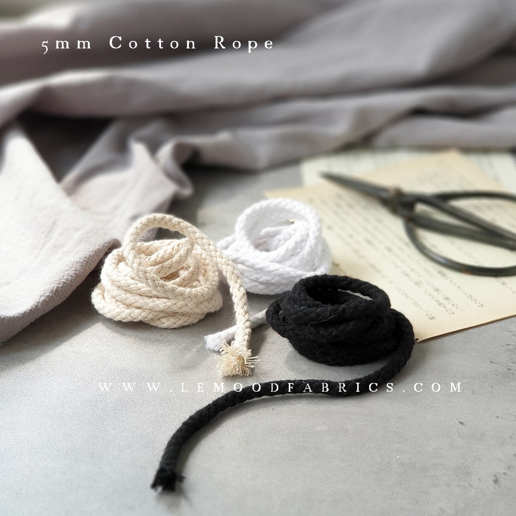 Le Mood 5mm Solid Cotton Rope Twine Cord Cotton String Tali Sukan ...