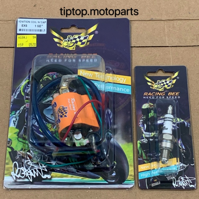 HONDA EX5 RACING IGNITION COIL AND SPARK PLUG PLUG COIL RACING BEE ...