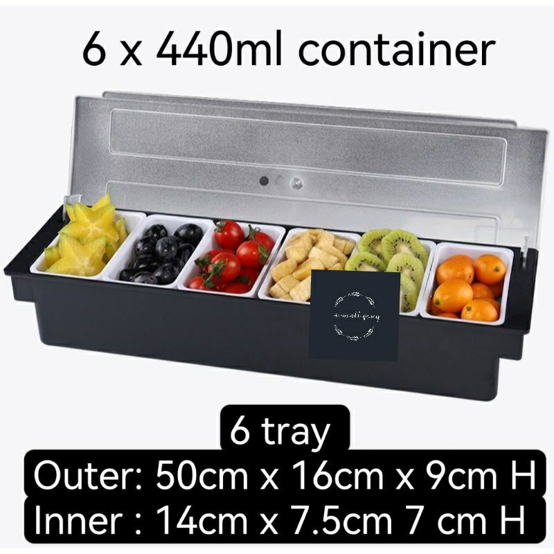 4 / 5 / 6 pints Stainless steel Compartment Condiment Holder ...