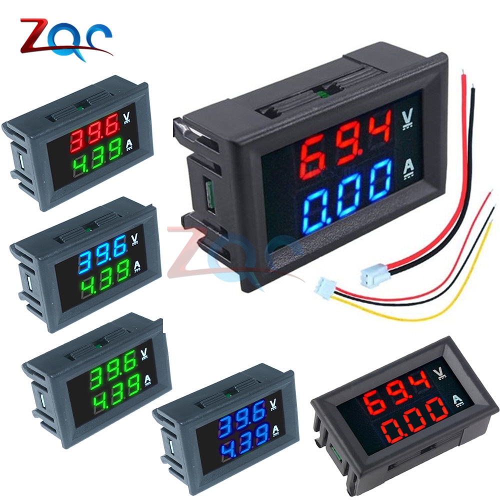 0 28 Mini Dual Digital Voltmeter Ammeter Dc 100v 10a Panel Amp Volt