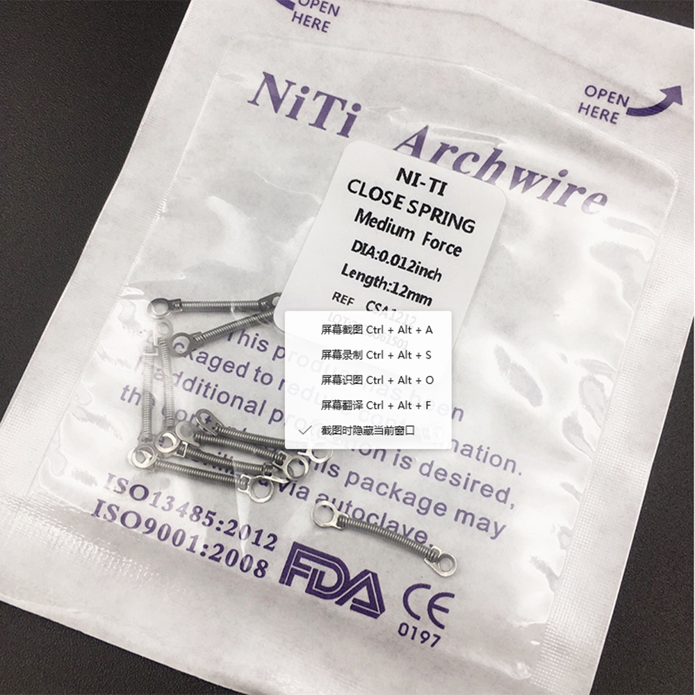 Dental Orthodontic Niti Tension Spring With Large Pull Ring Tooth ...