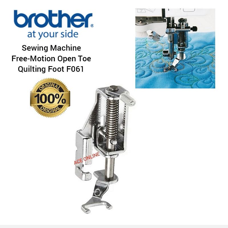 ORIGINAL BROTHER SEWING MACHINE Free-Motion Open Toe Quilting Foot F061 ...