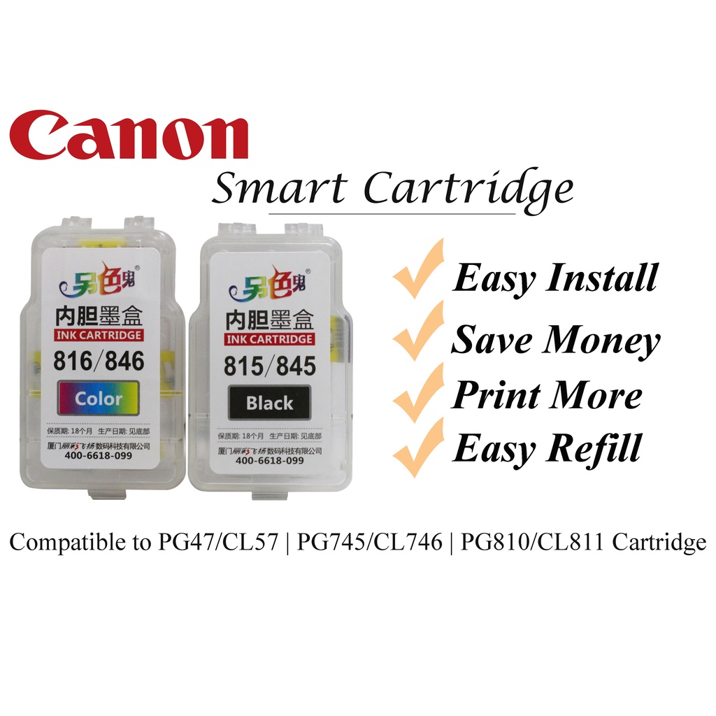 Canon PG47/CL57 Refillable Cartridge Ink Smart Cartridge Print Up To ...