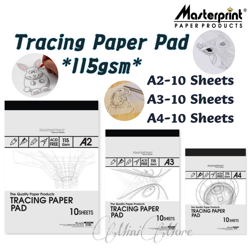 (MiniMore) Masterprint Tracing Paper Pad - A4/A3/A2*115GSM* | Shopee ...