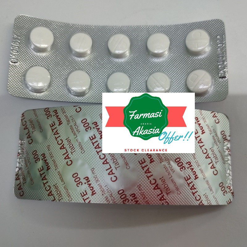 CALACTATE HOVID CALCIUM LACTATE 300MG 10 BIJI/STRIP : EXPIRED 07/2022 ...