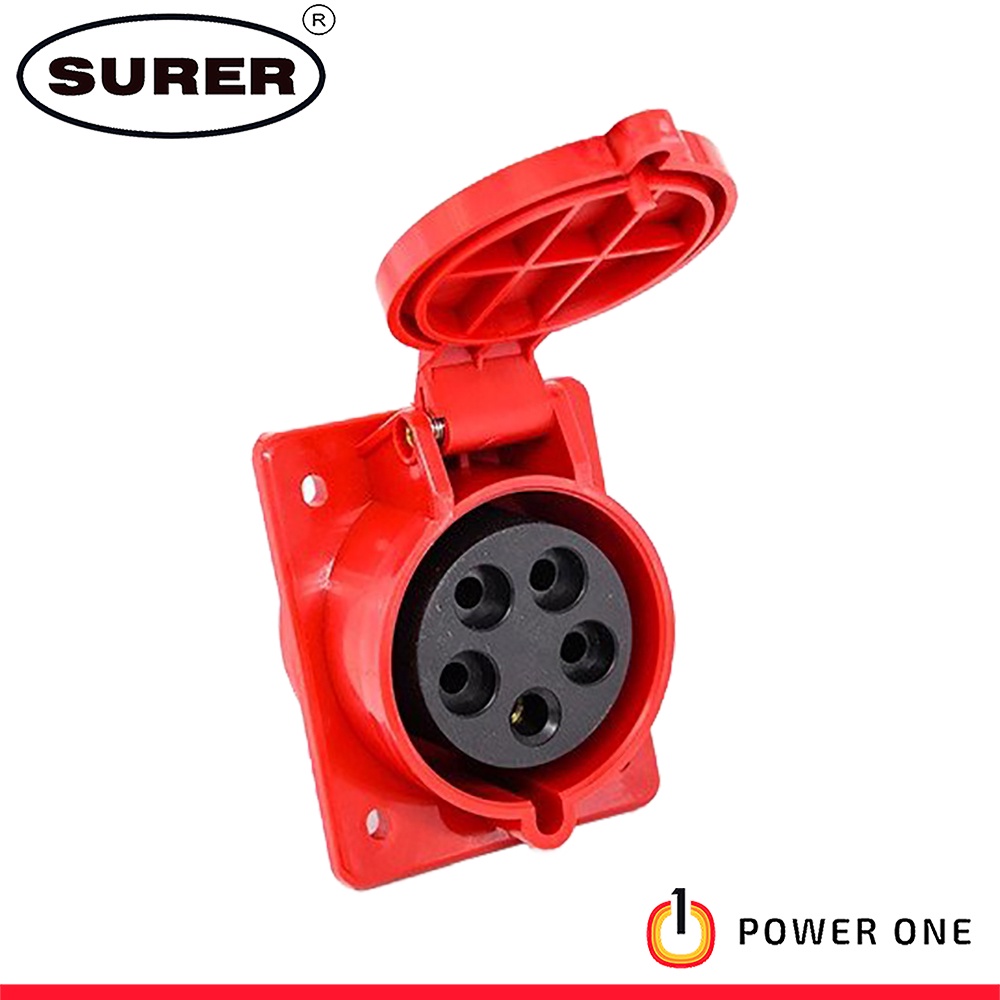 Surer 1948 Industrial Socket, Angled Panel Mount 3P+N+E, 16A 415V, IP44 | Shopee Malaysia