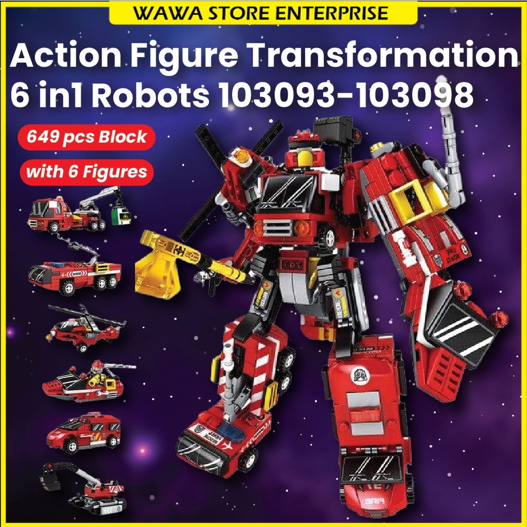 NEW SEMBO MECHA OF STEEL ROBOT TRANSFORM FIRE BRIGADE VEHICLE 6IN1 ...