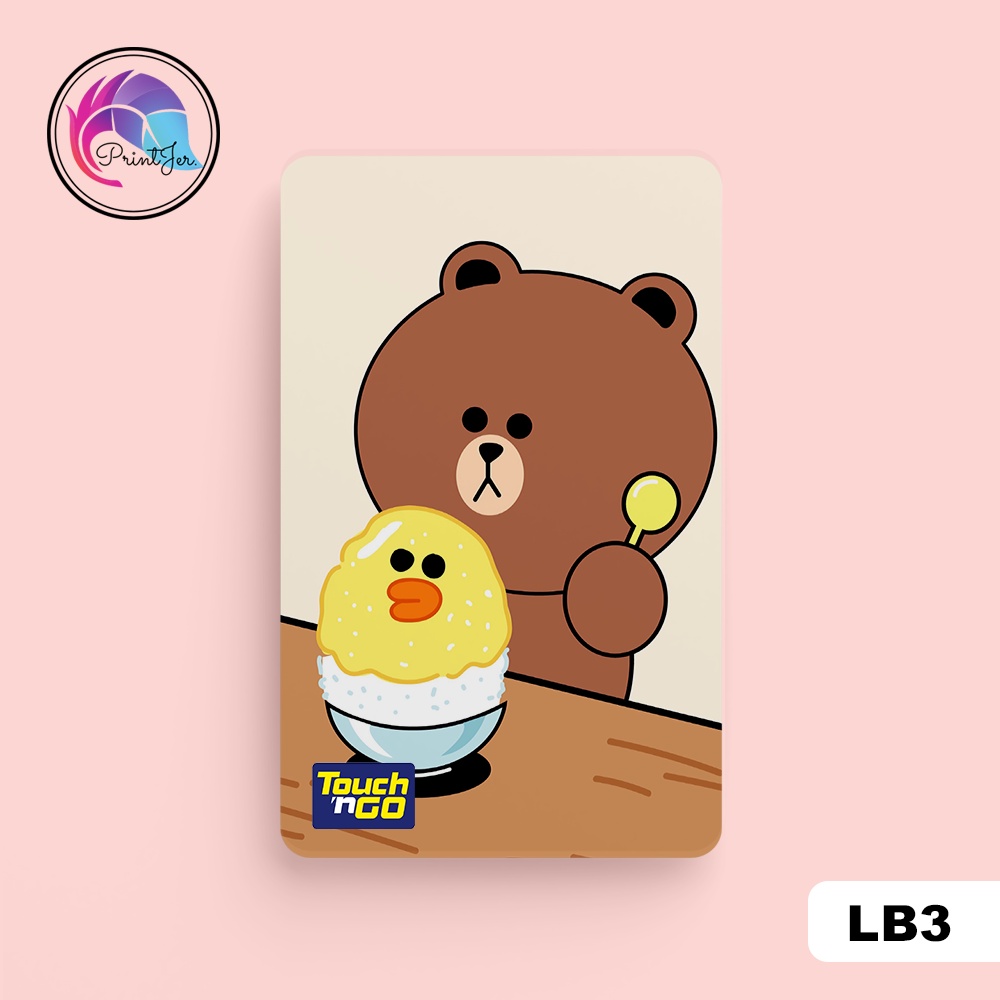 LINE FRIENDS ( BROWN ) - Touch n Go Card Sticker Cover (Waterproof ...