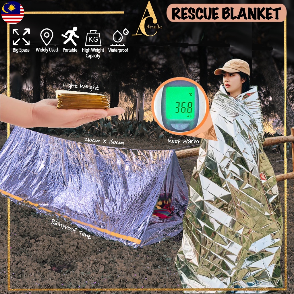 [NEW] Emergency Rescue Blanket 160cm*210cm Thermal Tent Shelter Camping ...