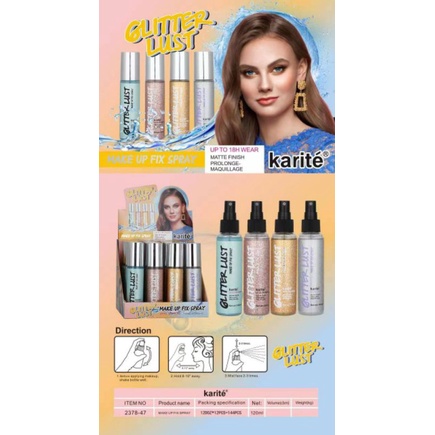 KISS BEAUTY KARITE GLITTER MAKEUP FIXING SPRAY | Shopee Malaysia
