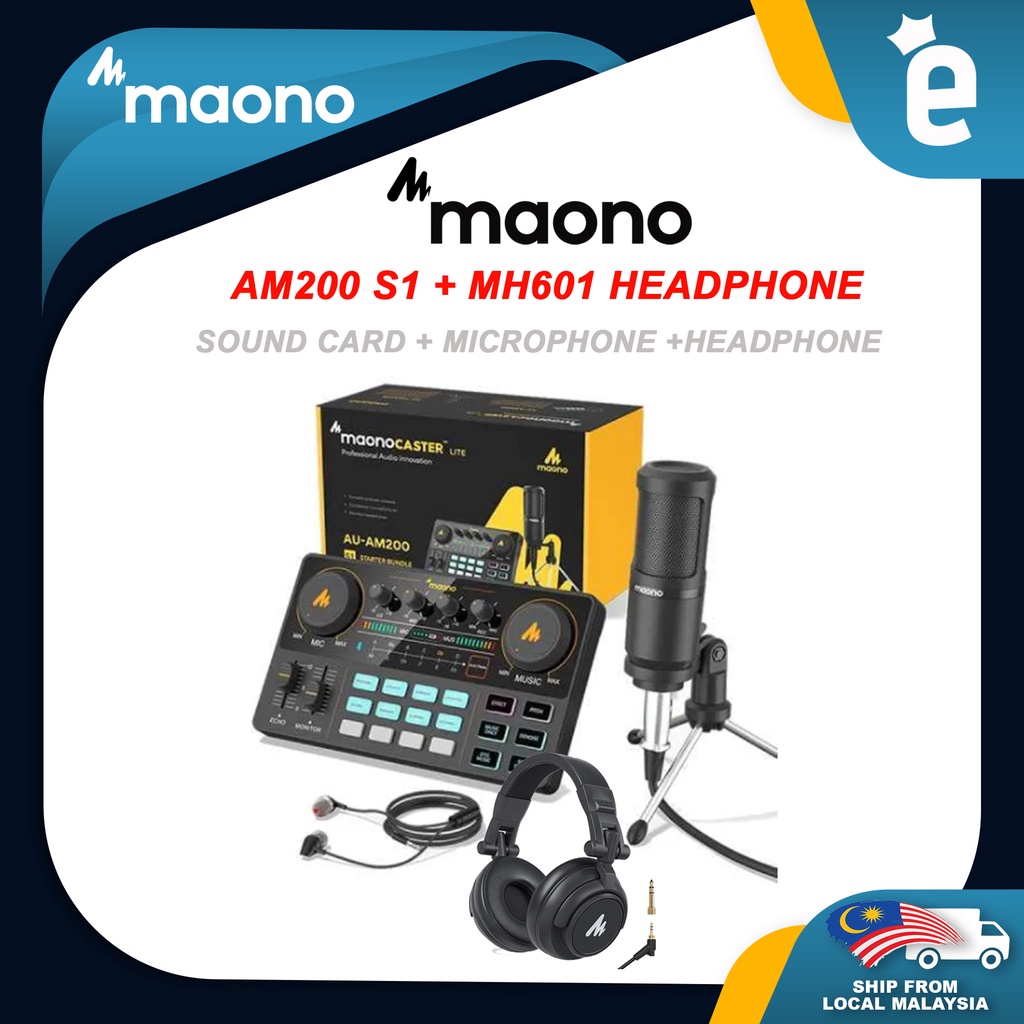 MAONO AU-AM200 AM200-S1 Live Sound Card Kit Audio Interface for ...