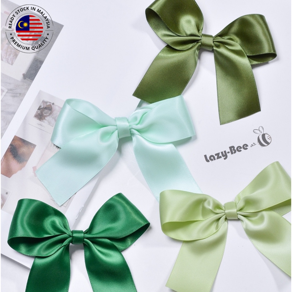 LAZY BEE Light Green 5 Meters Premium Double Faced Satin Ribbon DIY ...