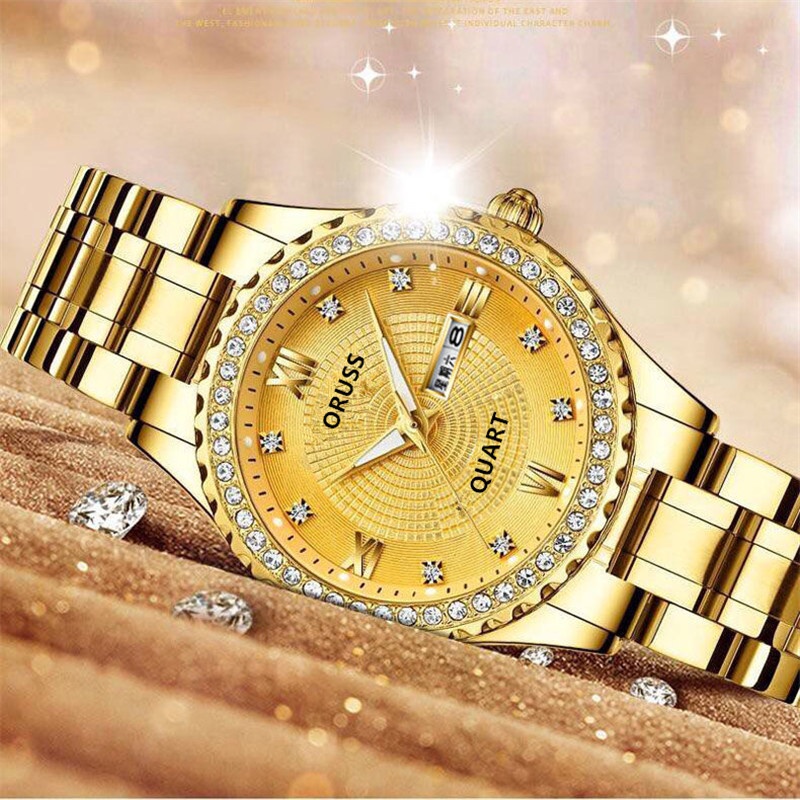 ORUSS Waterproof Ladies Watch Original Stainless Steel Elegant Quartz ...