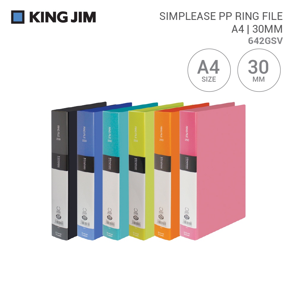 KING JIM 642GSV "Simplease" PP Ring File A4 | 30mm | Shopee Malaysia