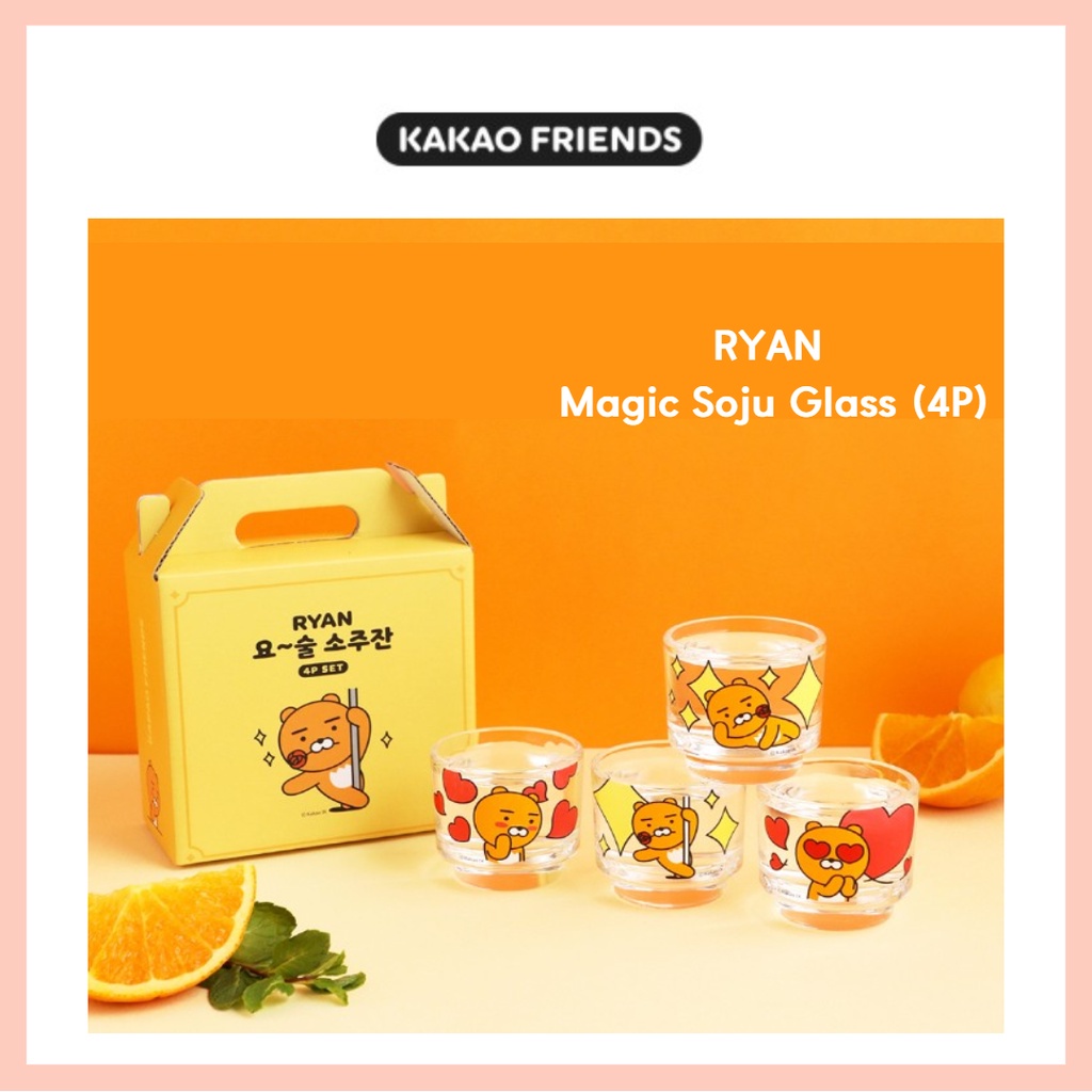 [Kakao Friends] Color Changing Soju Glass 4P SET / RYAN Magic Glass / Korea soju cup | Shopee ...