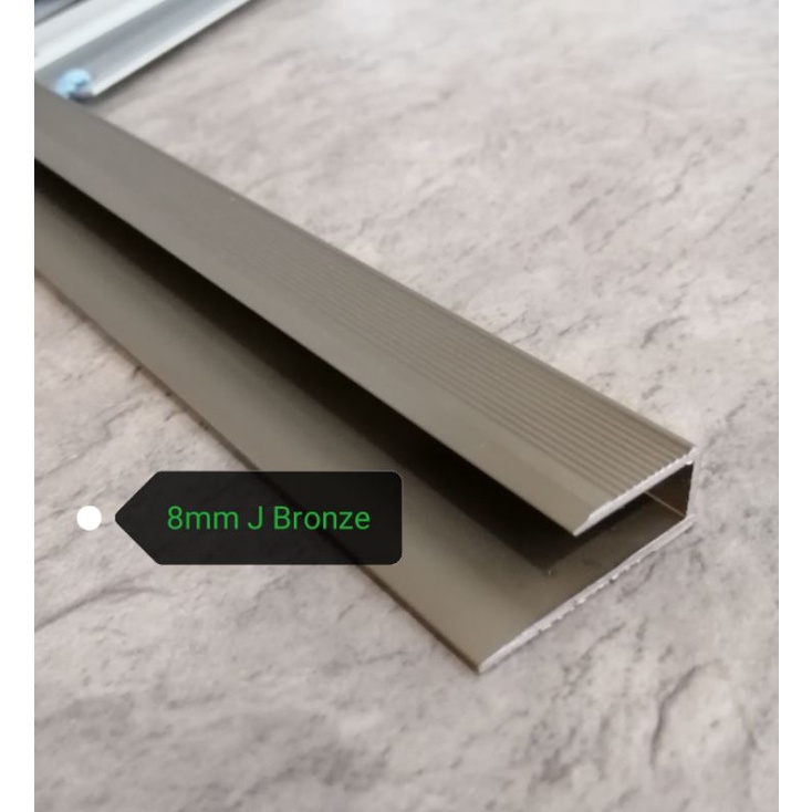 💥 Aluminium End Border J (8mm & 12mm) * 9 feet (2 pcs x 4.4 feet ...